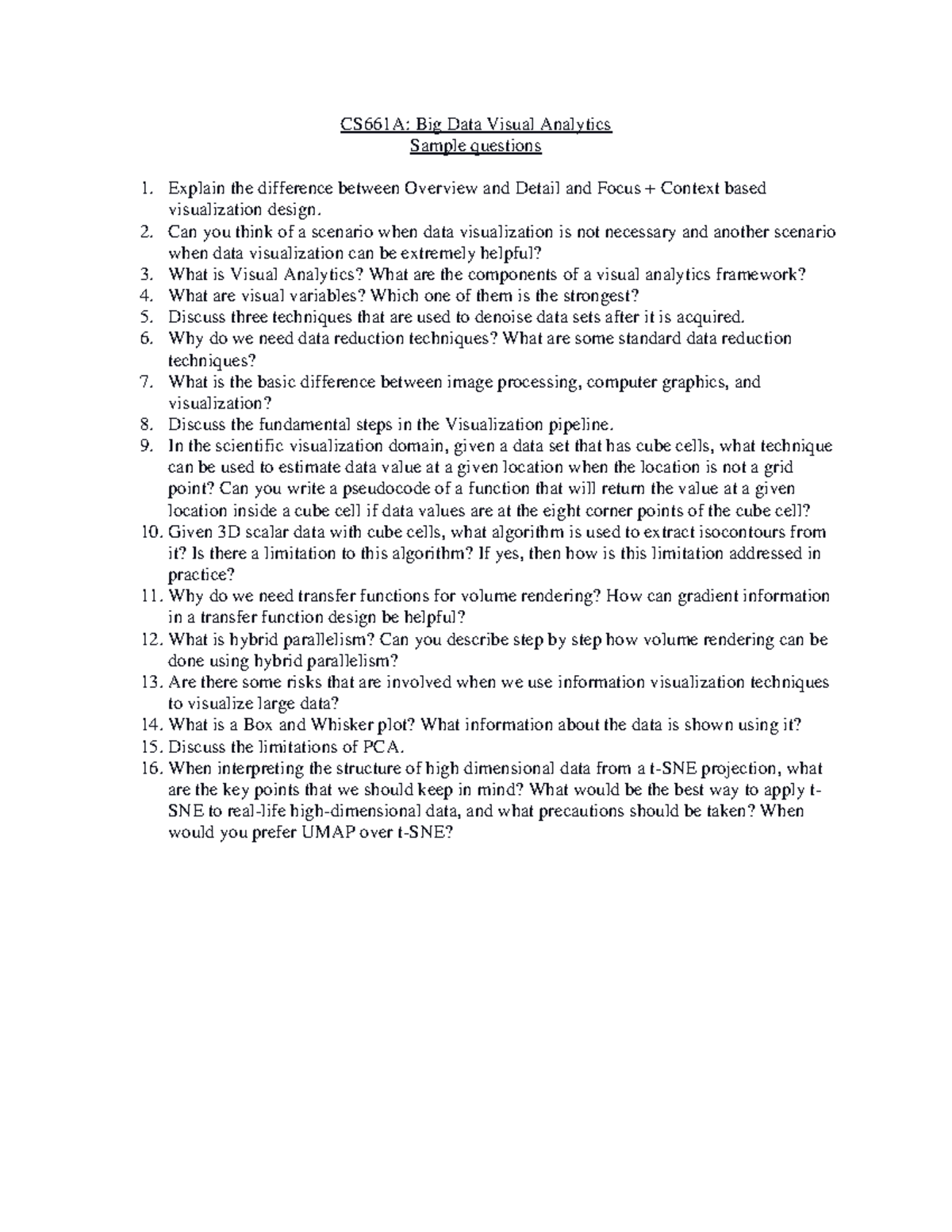 Sample questions - CS661A: Big Data Visual Analytics Sample questions ...