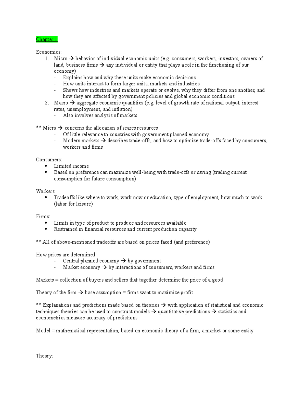 Microeconomics EBE 2020-2021 - Chapter 1 Economics: 1. Micro behavior ...