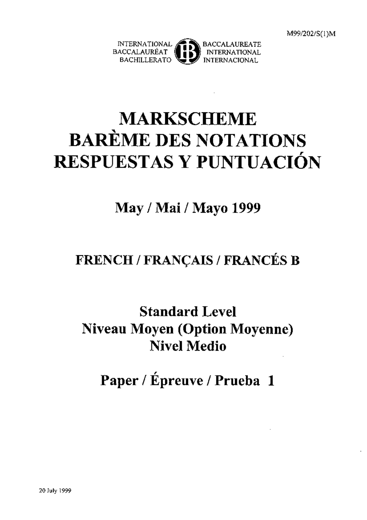 IB French 2 - assignment - INTERNATIONAL BACCALAUREATE BACCALAURÉAT ...