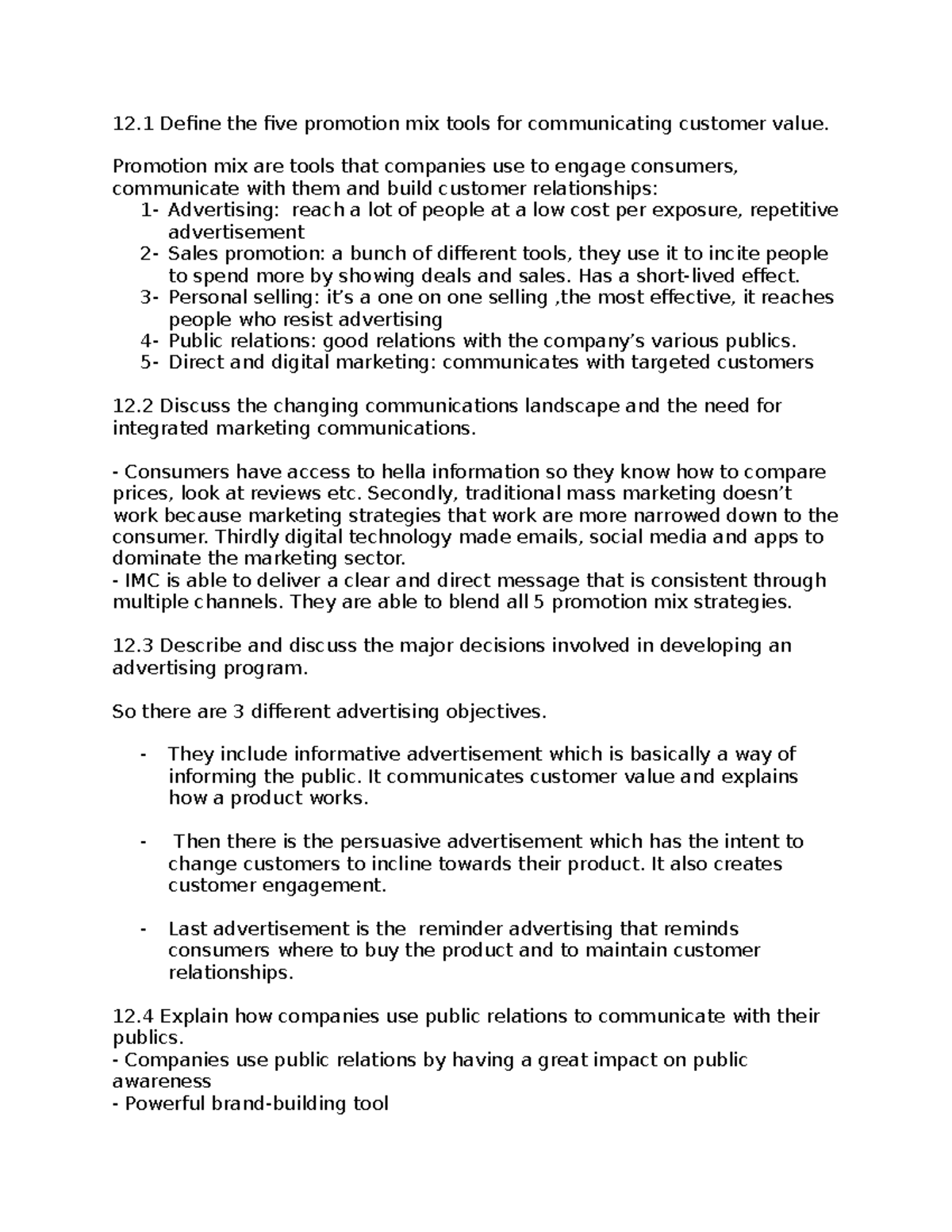 ECON final review for 3 chapters - 12 Define the five promotion mix ...