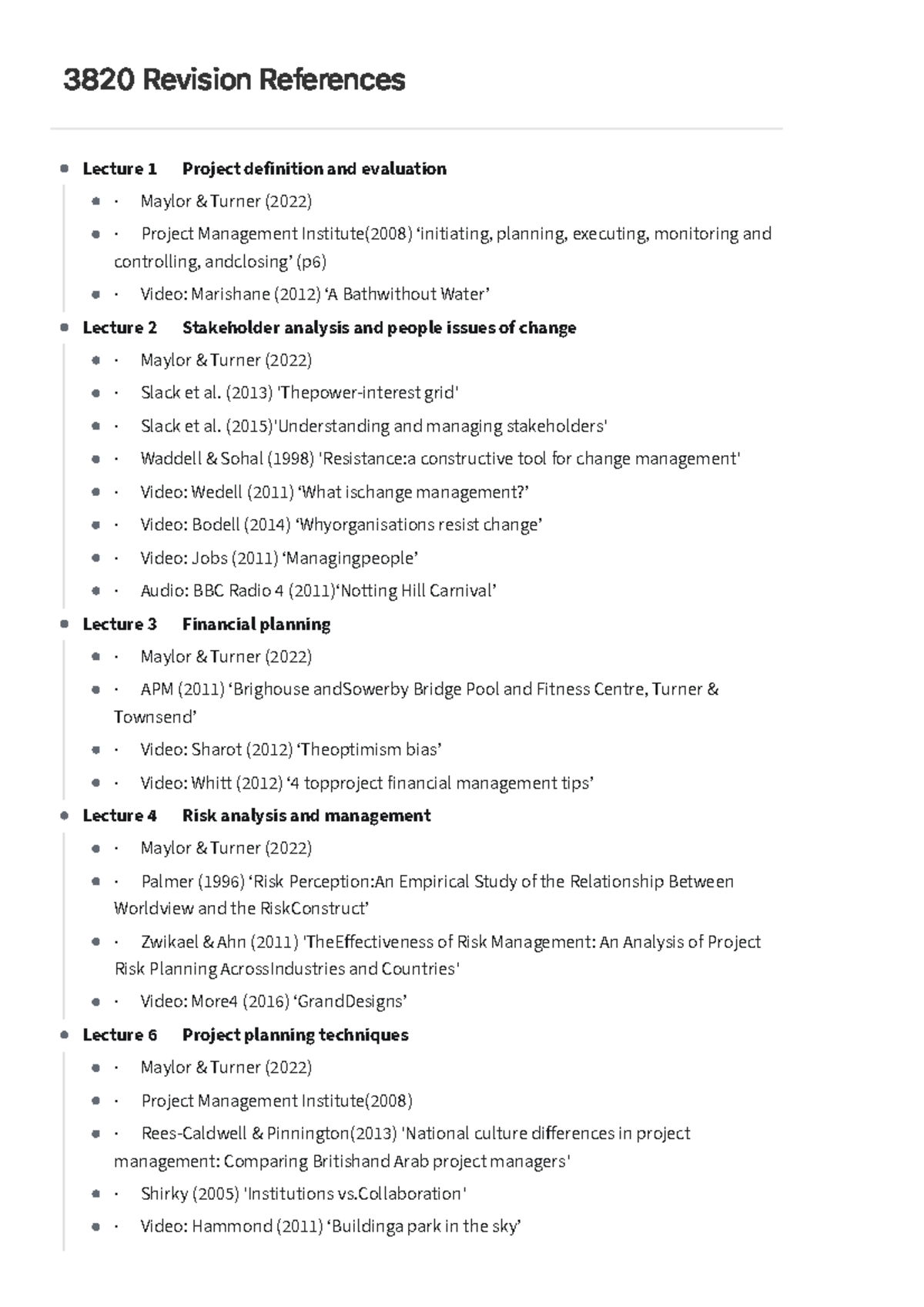 3820 Revision References - 3820 Revision References Lecture 1 Project ...