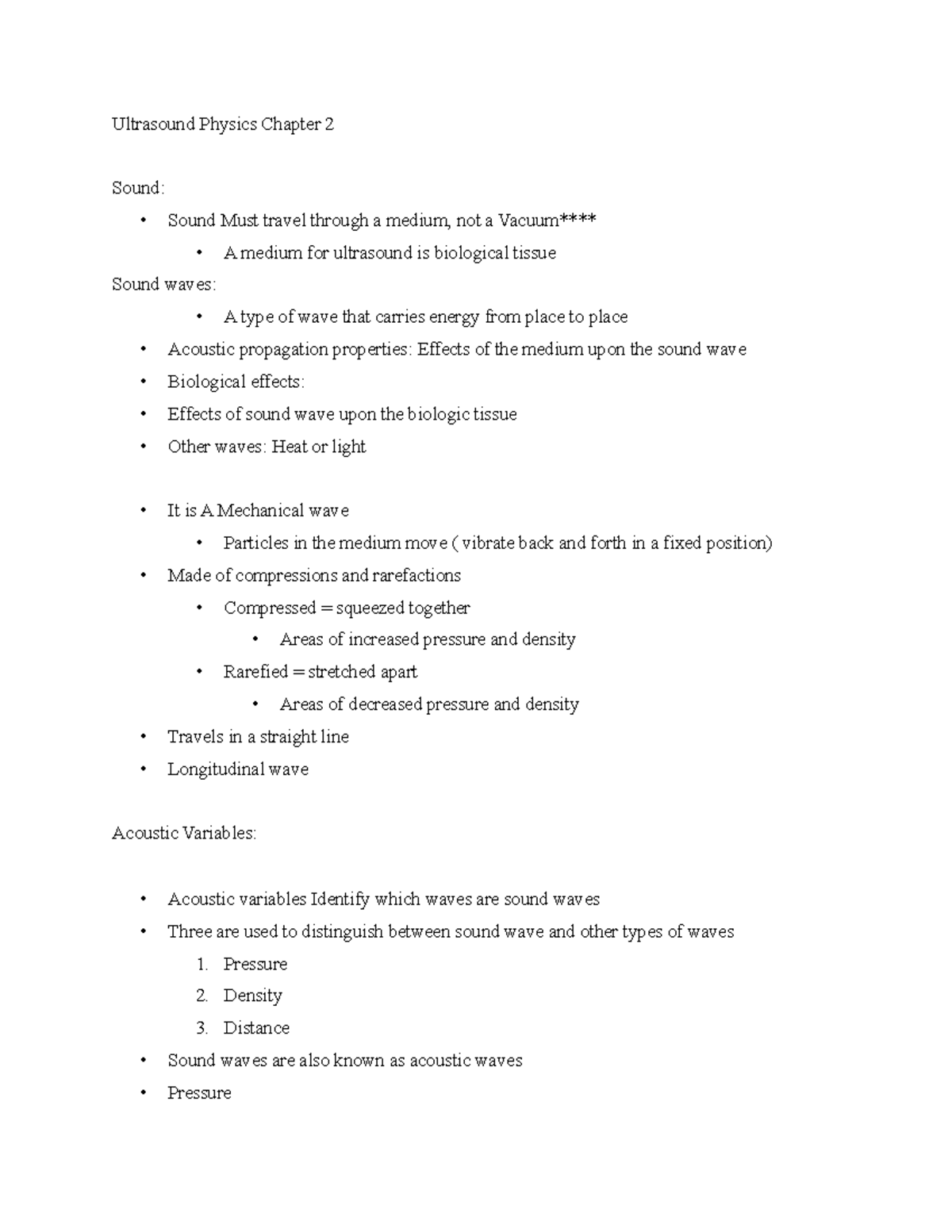 Ult Physics notes ch2 - .............. - Ultrasound Physics Chapter 2 ...