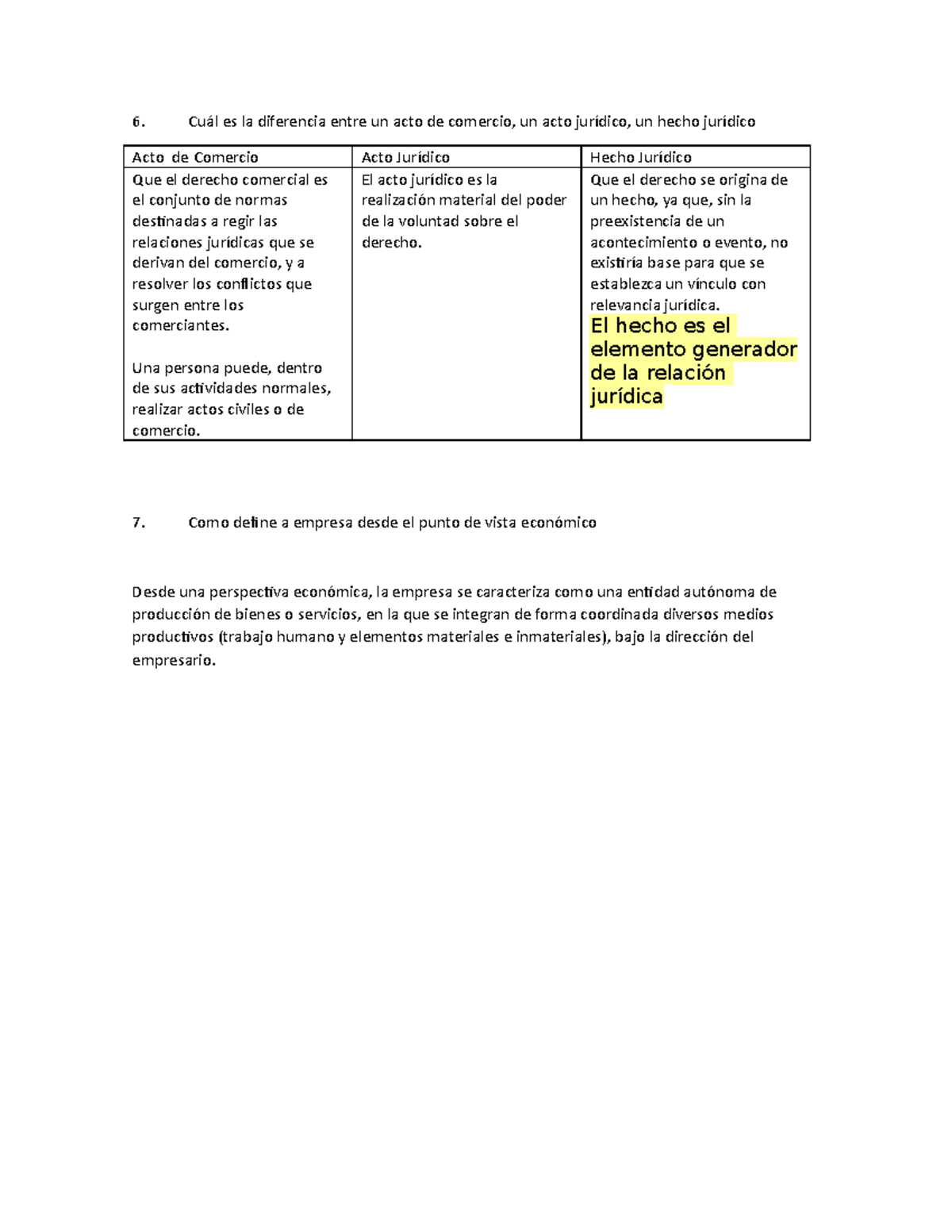 6 y 7 - asgag - Cuál es la diferencia entre un acto de comercio, un ...