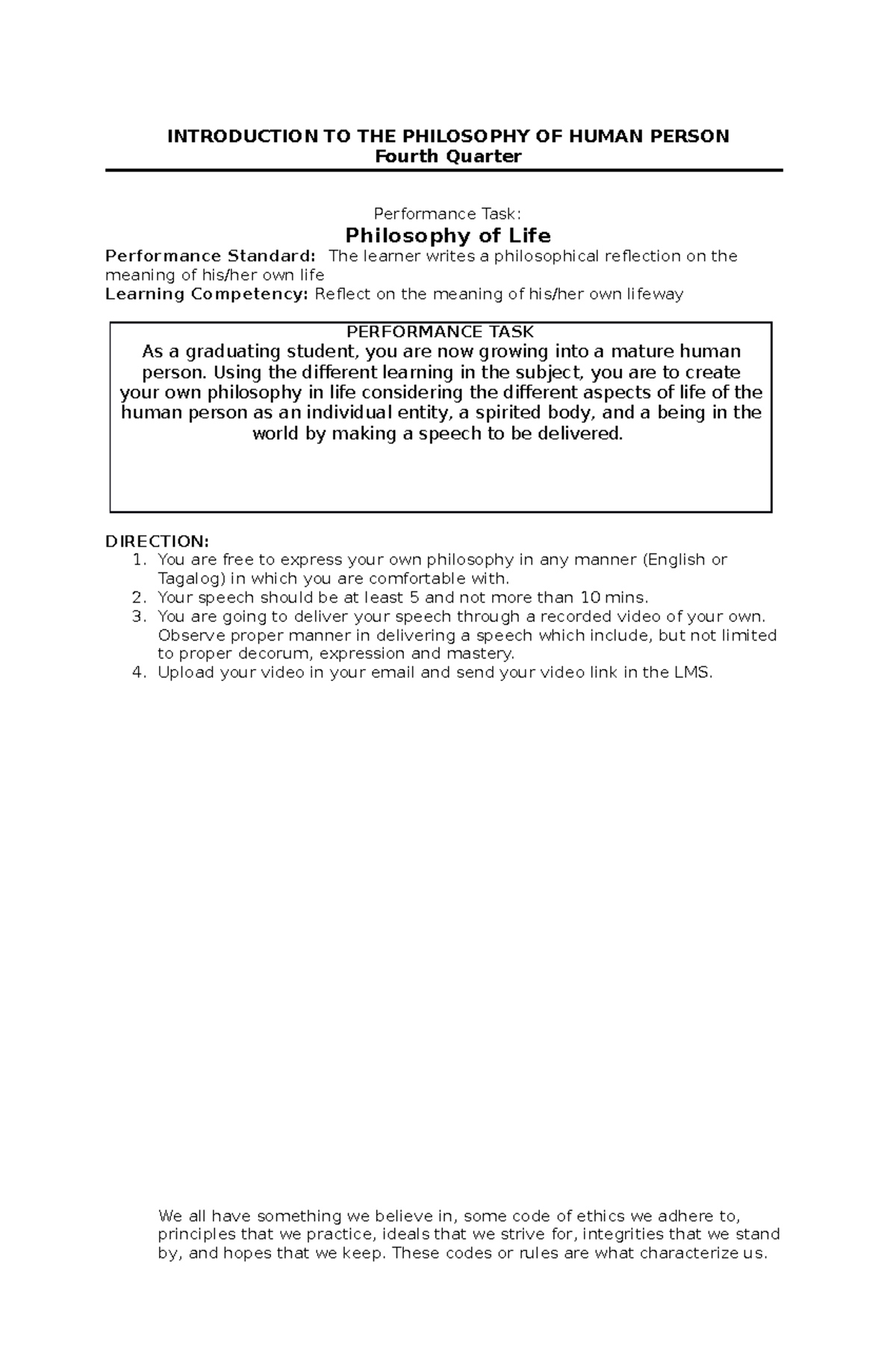 Phil - Notepad - INTRODUCTION TO THE PHILOSOPHY OF HUMAN PERSON Fourth ...