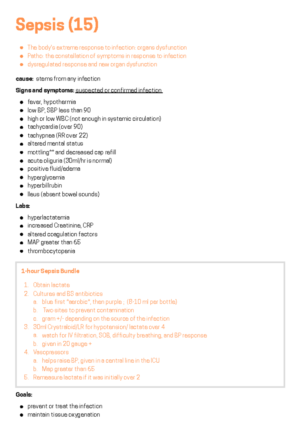 Sepsis - blue first aerobic, then purple ; (8-10 ml per bottle) b. Two ...
