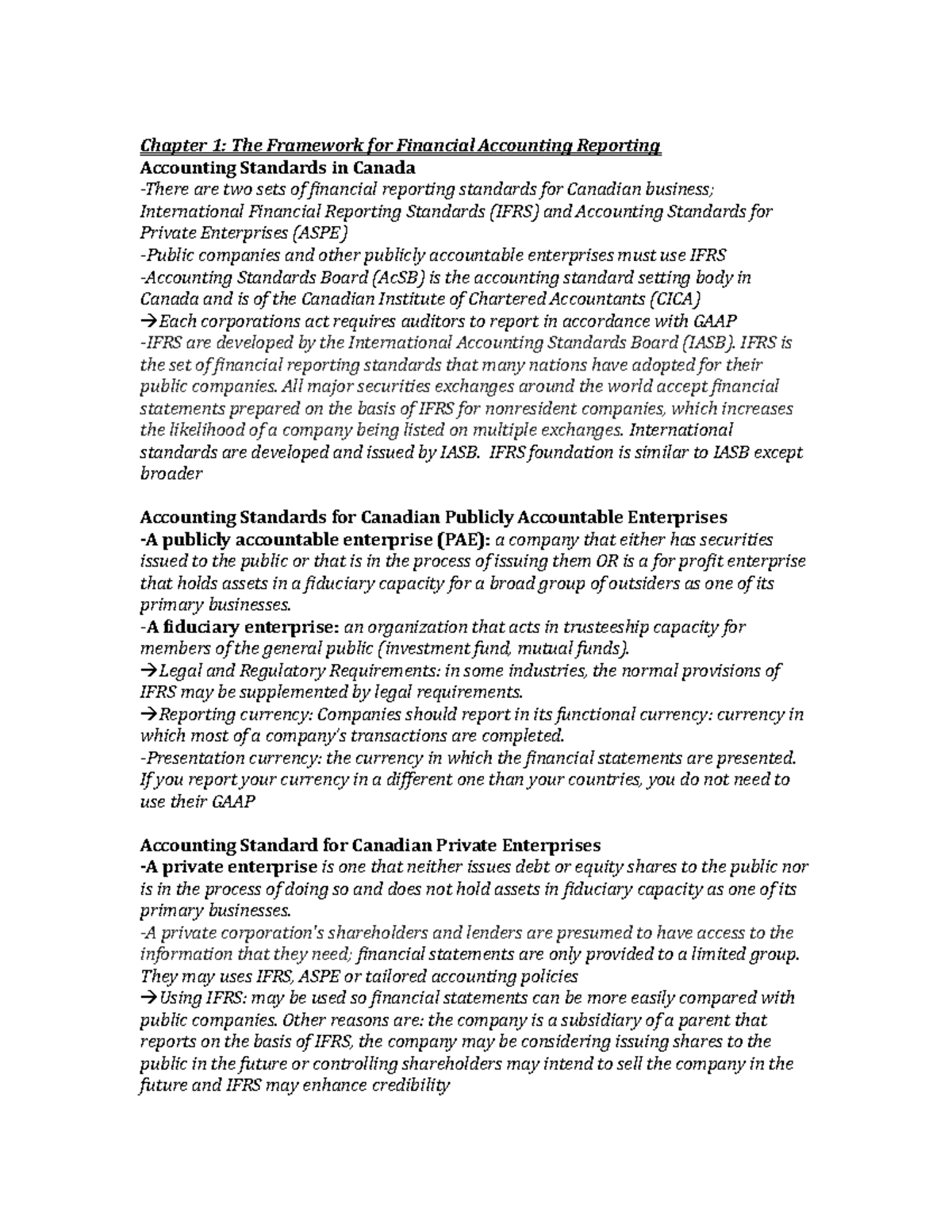 Summary Intermediate Accounting Lecture Chapter 1 4 And 7 10 Chapter