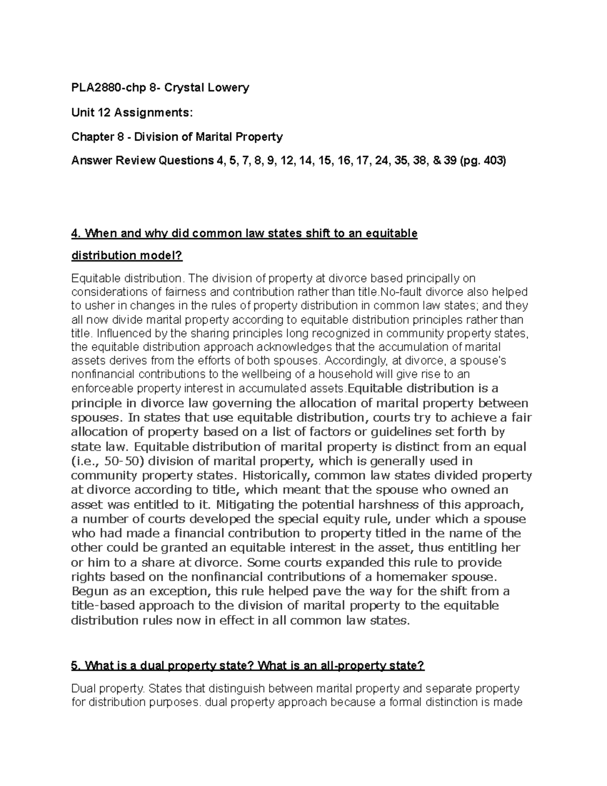 PLA2880-chp 8- Crystal Lowery - PLA2880-chp 8- Crystal Lowery Unit 12 ...