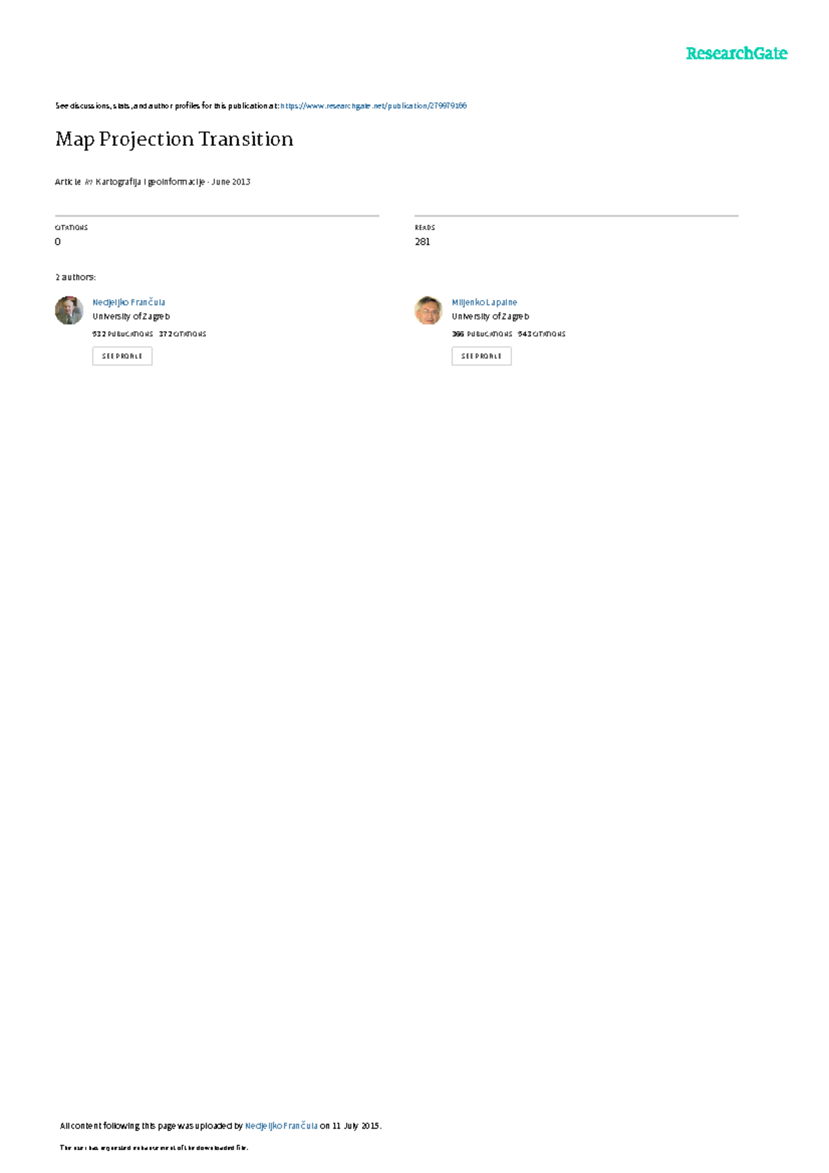 Map Projection Transition - See discussions, stats, and author profiles ...