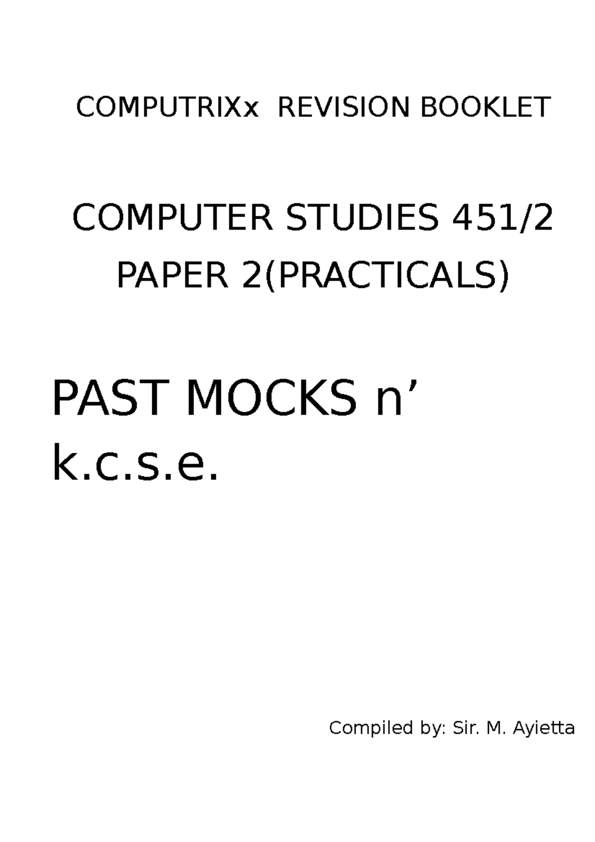 Comp pp2 016 paper two questions for packages - Computer Graphics - UoN ...