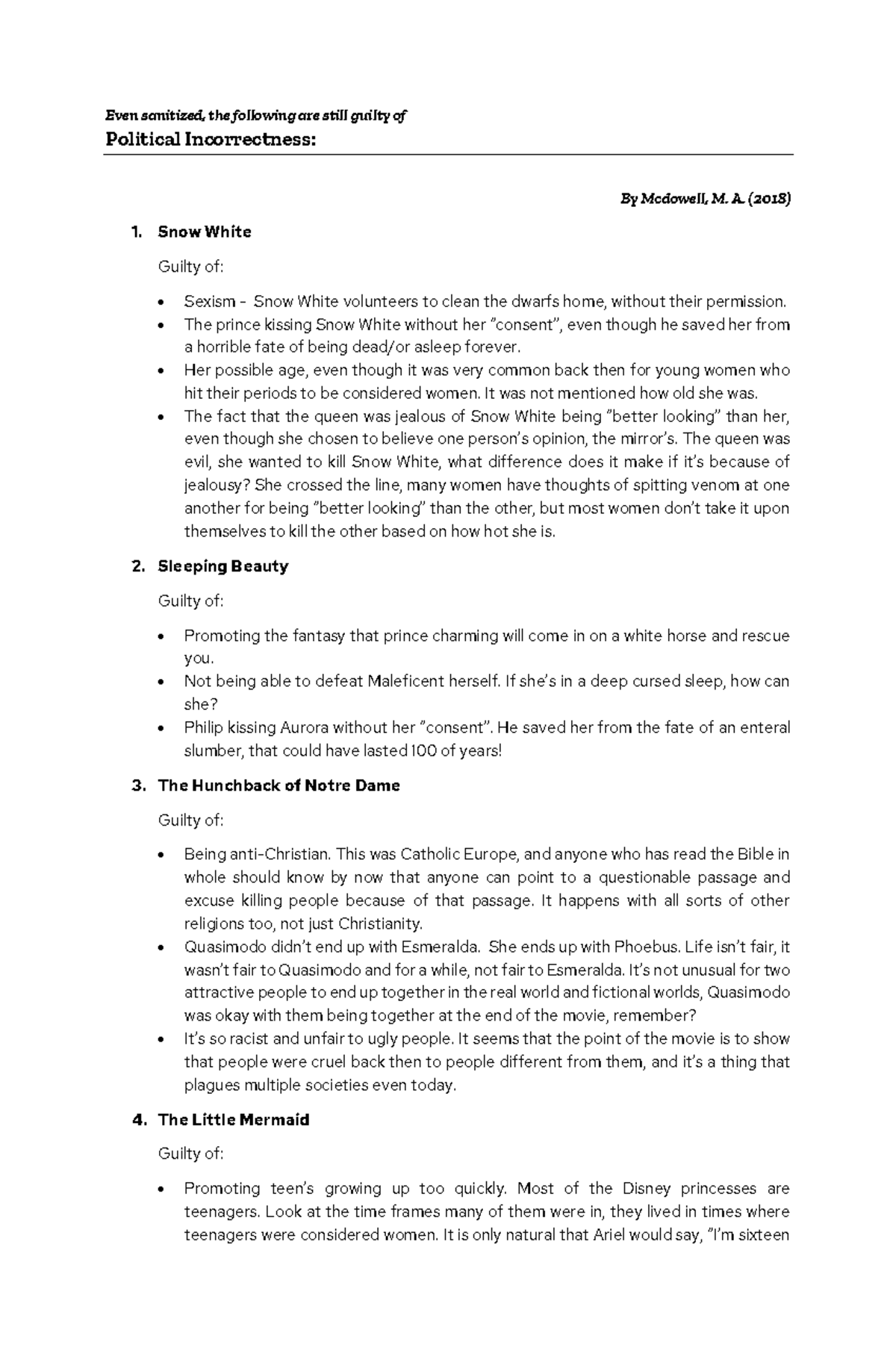 Politically Incorrect Movie Versions - Even sanitized, the following ...