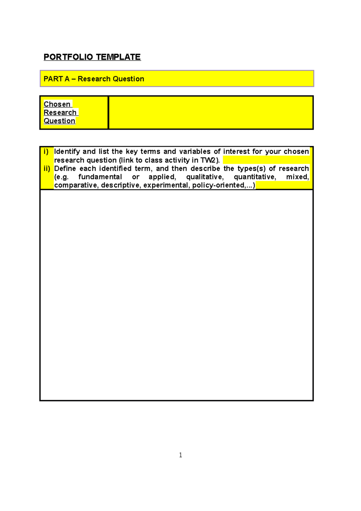Template and notes for legislative matter - PORTFOLIO TEMPLATE PART A ...