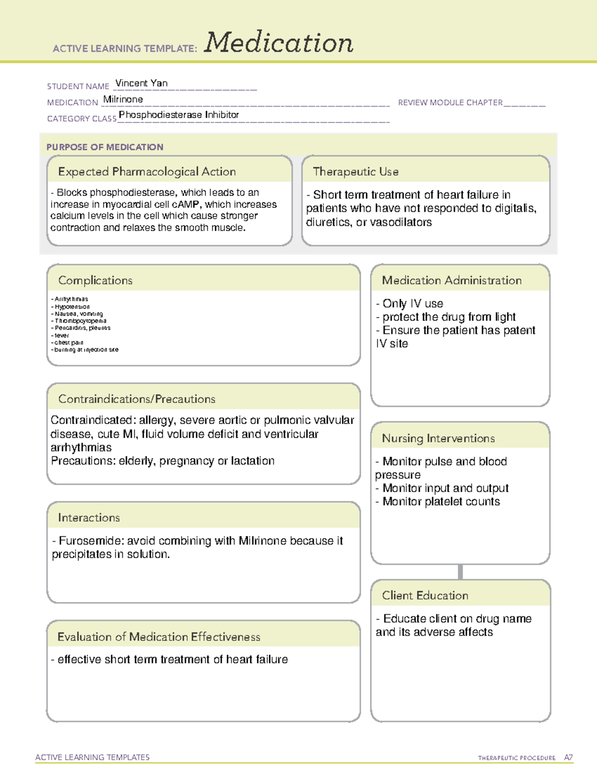 Milrinone - medication - ACTIVE LEARNING TEMPLATES THERAPEUTIC ...