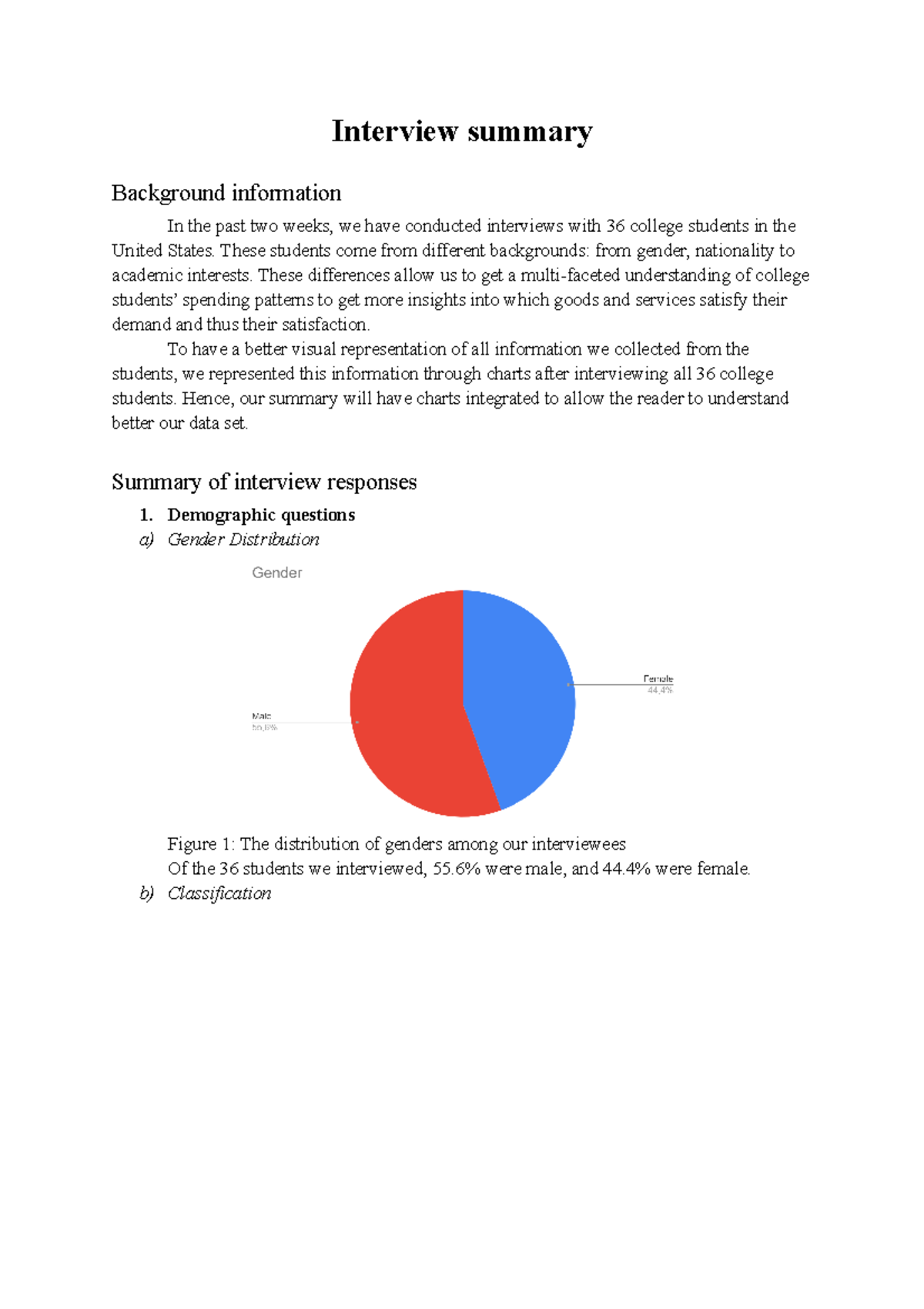Interview summary - Interview summary Background information In the ...