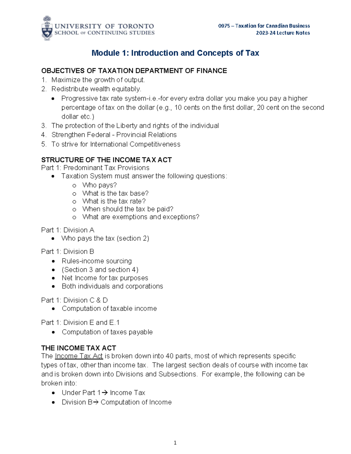 SCS 0975 Module 01 Lecture Notes 2023-2024 - 2023 - 24 Lecture Notes ...