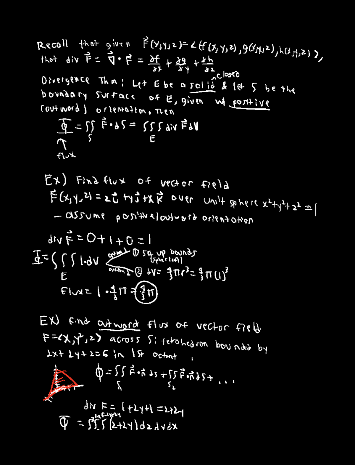 16.9 Divergence theorem - Recall that given Fasts 27 2614 4,96 12 hey 2 ...