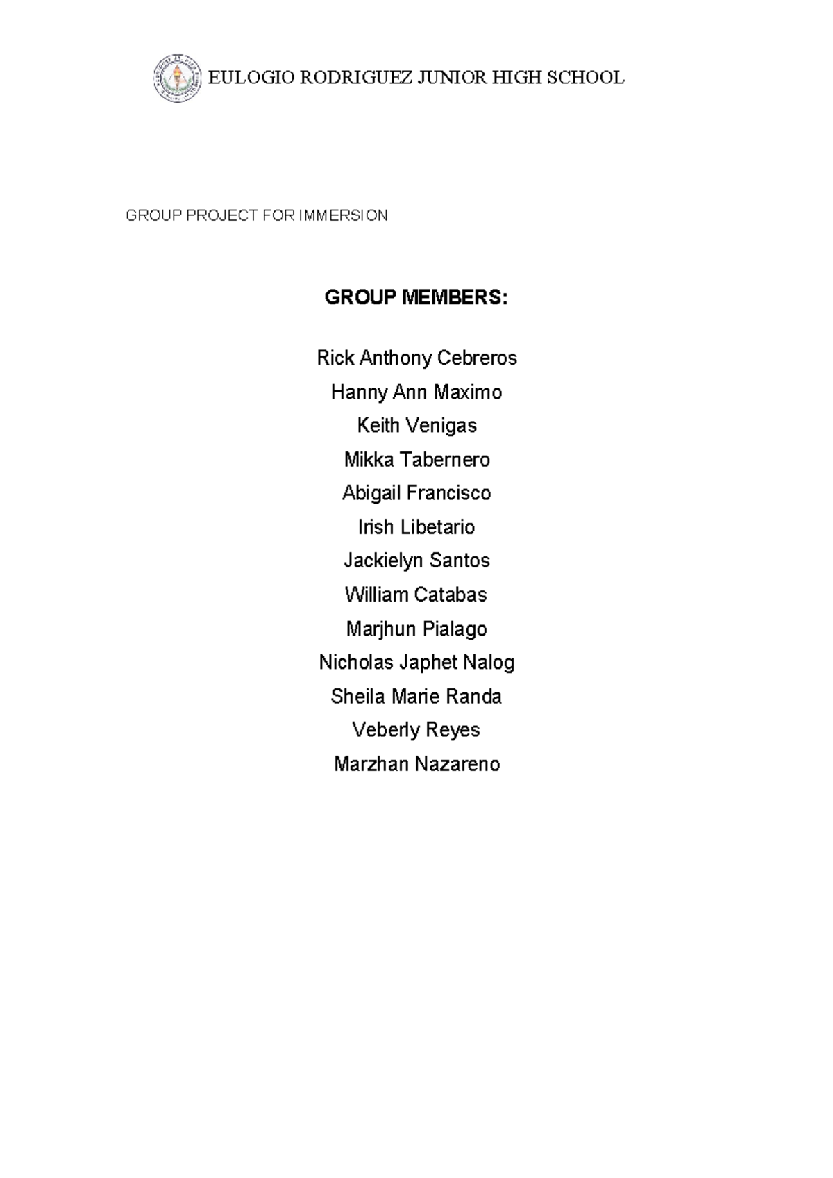 Maximo Group Final Business PLAN - GROUP PROJECT FOR IMMERSION GROUP ...