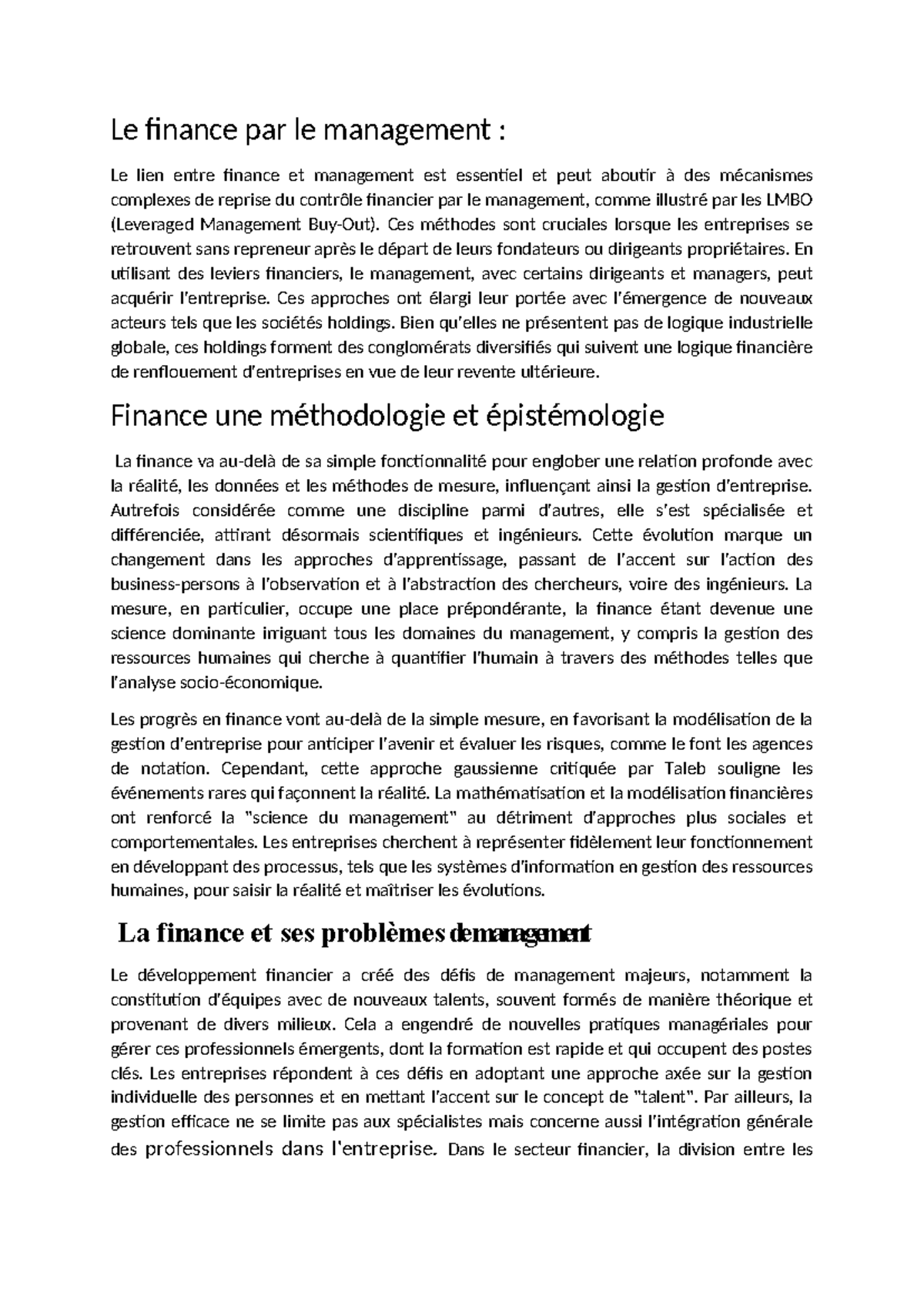 Le finance par le management - Ces méthodes sont cruciales lorsque les ...
