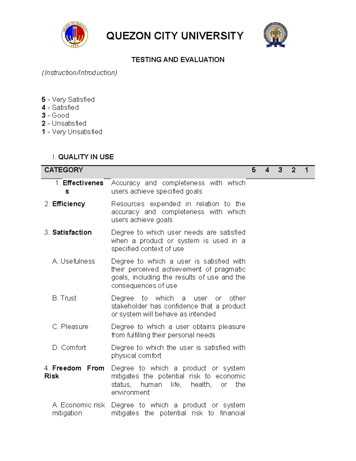 Testing-and- Evaluation - TESTING AND EVALUATION (Instruction ...
