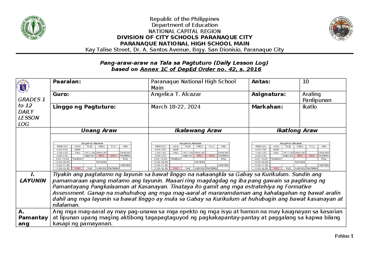 DLL Yogyakarta - Republic of the Philippines Department of Education ...