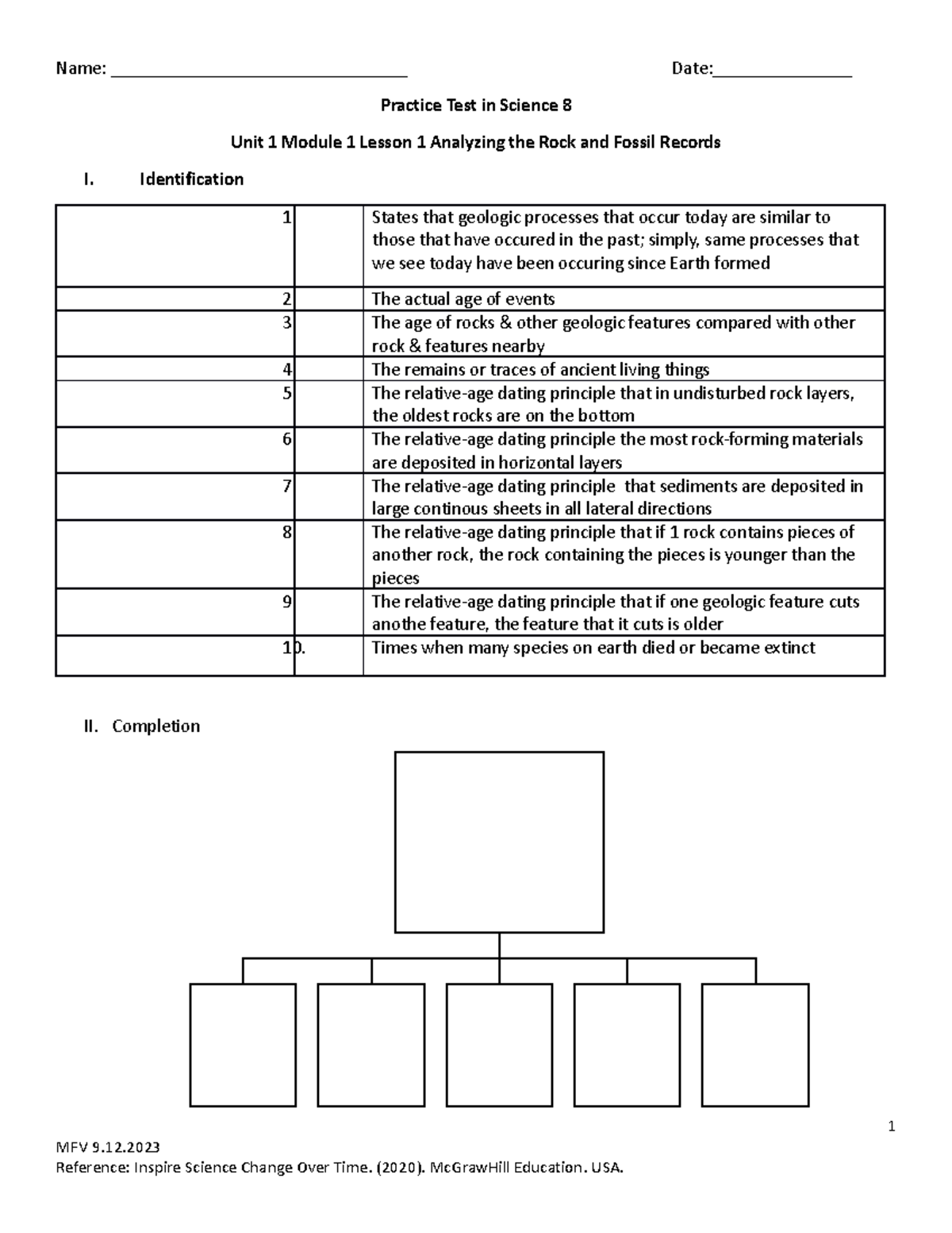 Unit 1 Module 1 Lesson 1 Analyzing the Rock and Fossil Records - Copy ...