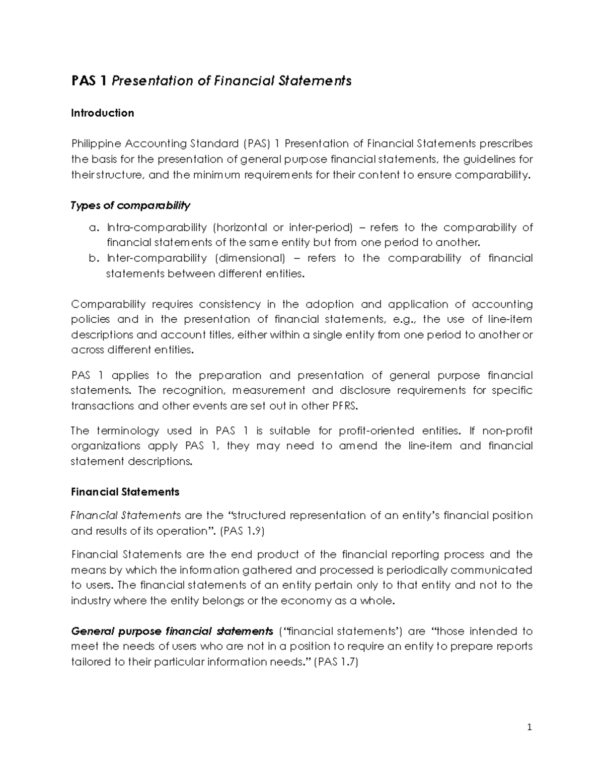 PAS 1-2-7 - This is all about PAS 1, 2, and 7 in Conceptual Framework ...