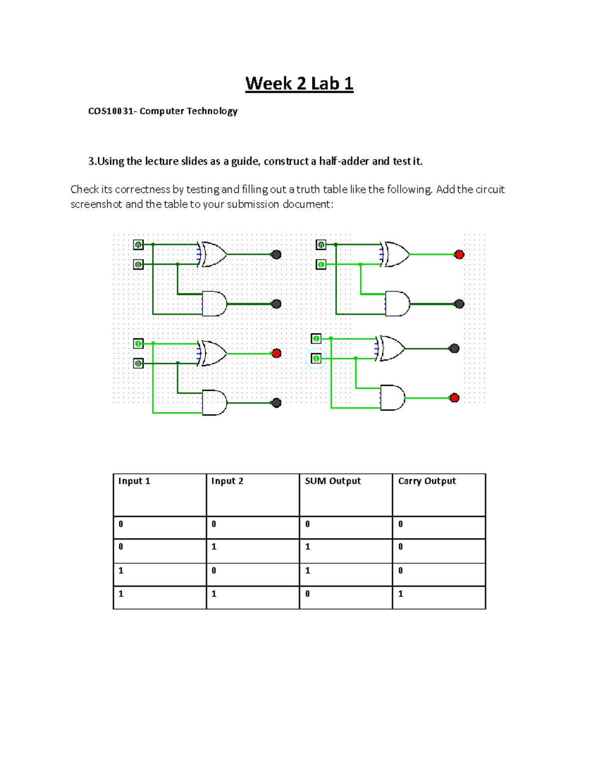Week 3 Lab 1 - Week 3 Lab 1 - Week 2 Lab 1 COS10031- Computer Technology 3 the lecture slides as ...