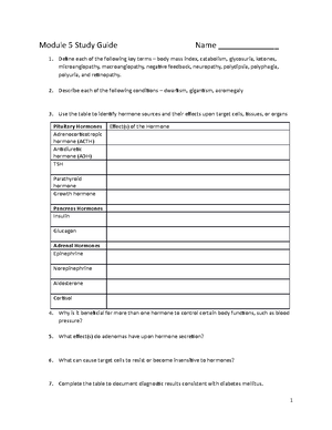 F21 Module 4 Study Guide key - Module 4 Study Guide (Chapters 9, 10 ...