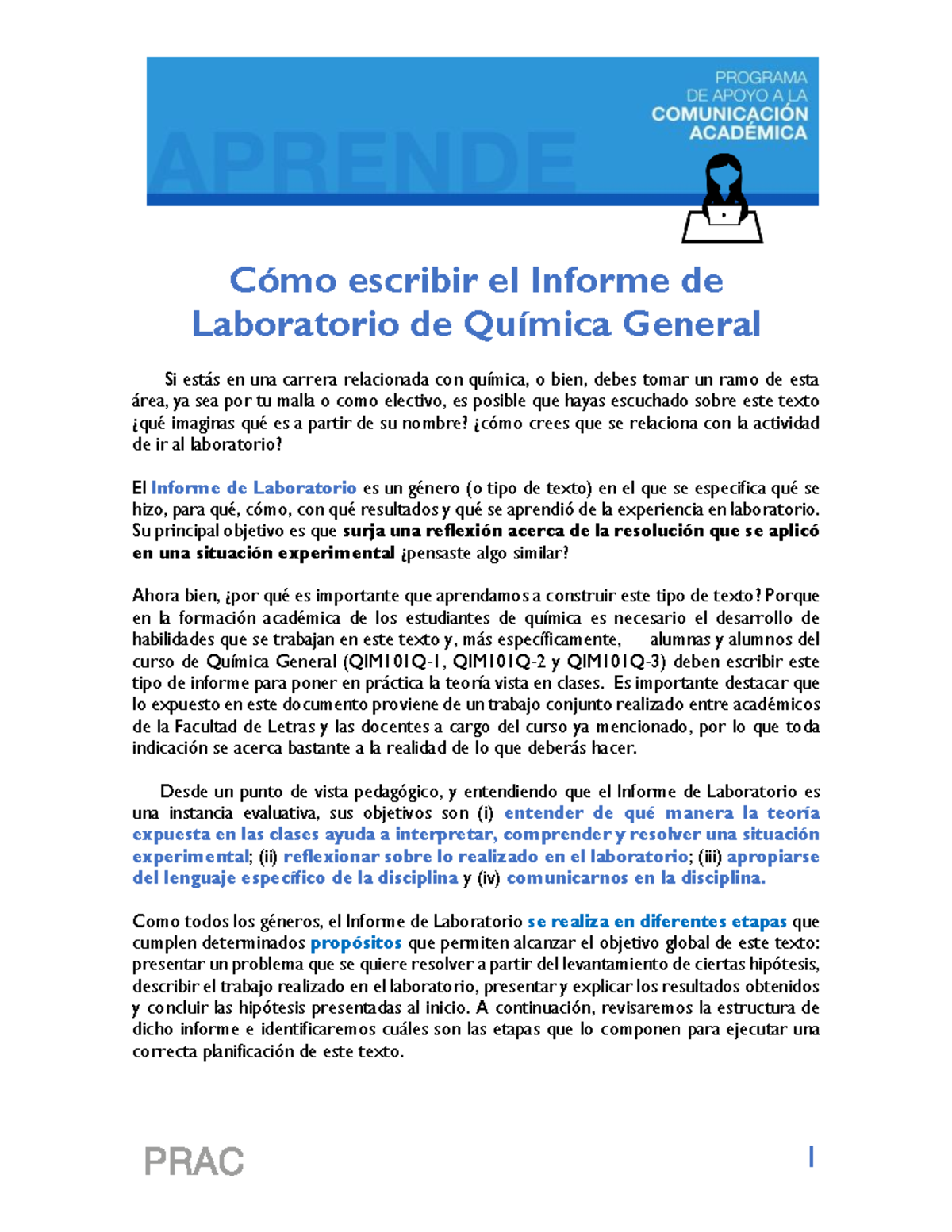 RE Cmo-escribir-un-informe-de-Laboratorio-de-Qumica-General - CÛmo escribir el Informe de - Studocu