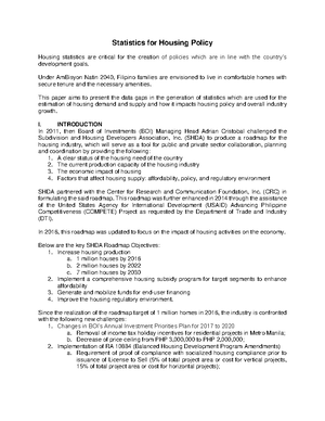 Clearing the Housing Backlog - Center for Research and Communication ...