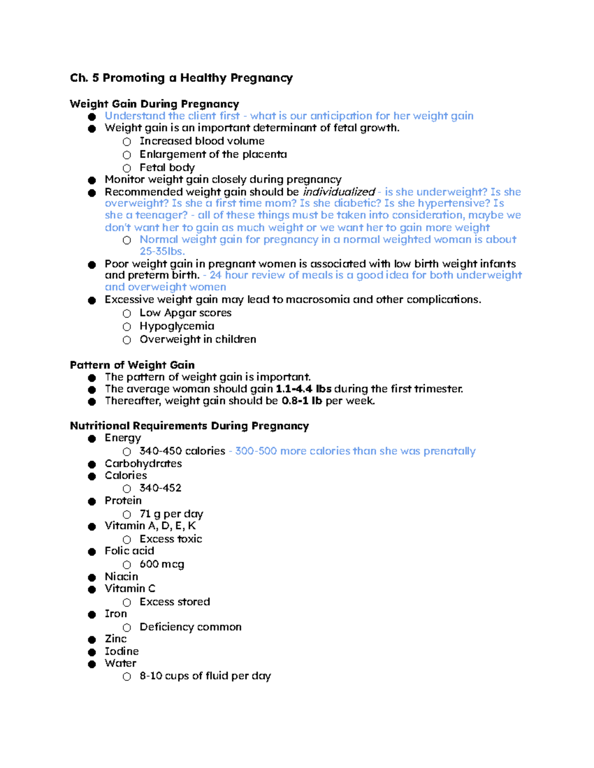 Ch. 5 Promoting a Healthy Pregnancy - Ch. 5 Promoting a Healthy ...