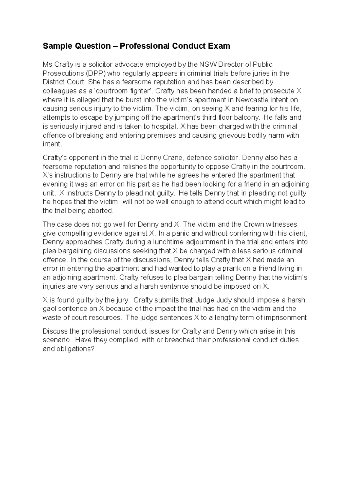 Sample Question - She has a fearsome reputation and has been described ...