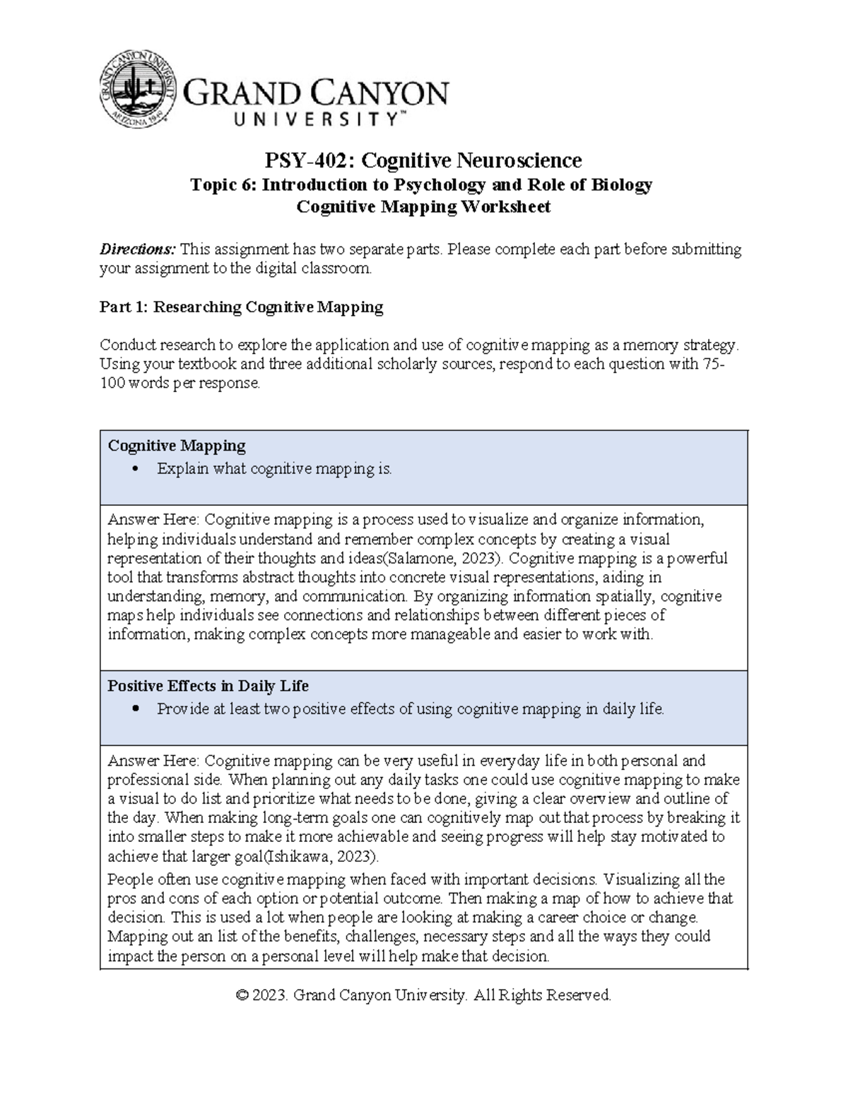 Introduction to Psychology and Role of Biology cognitive mapping ...