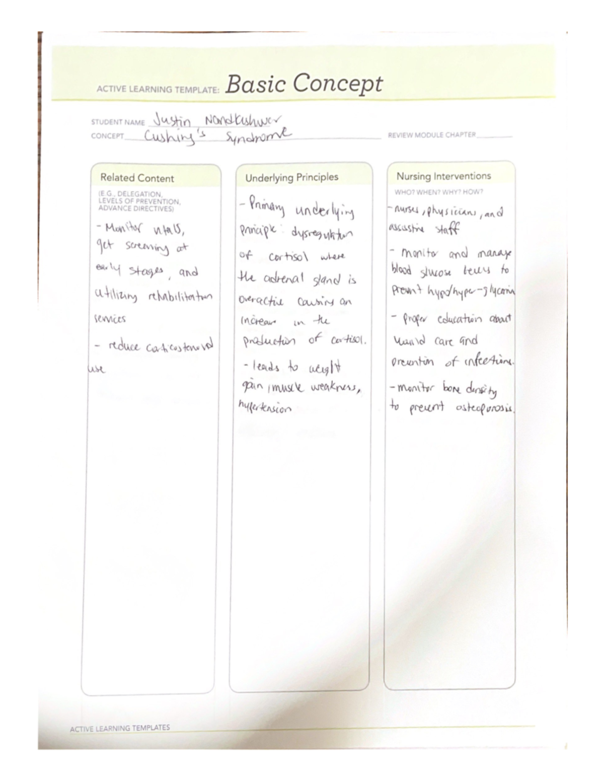 Active Learning Template 2 - ACTIVE LEARNING TEMPLATE: Basic Concept STUDENT NAME Justin ...