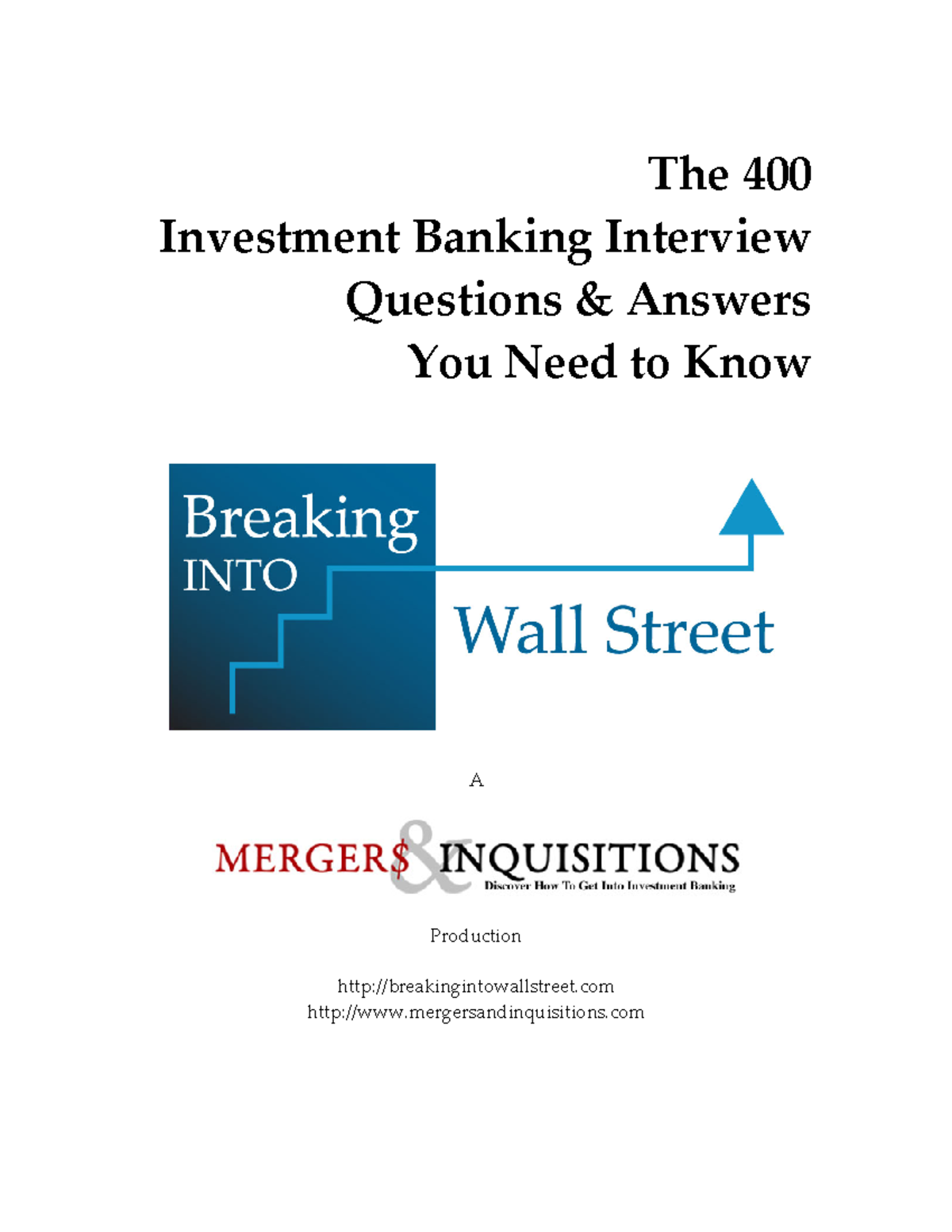 IB 400Q - asasas - The 400 Investment Banking Interview Questions ...