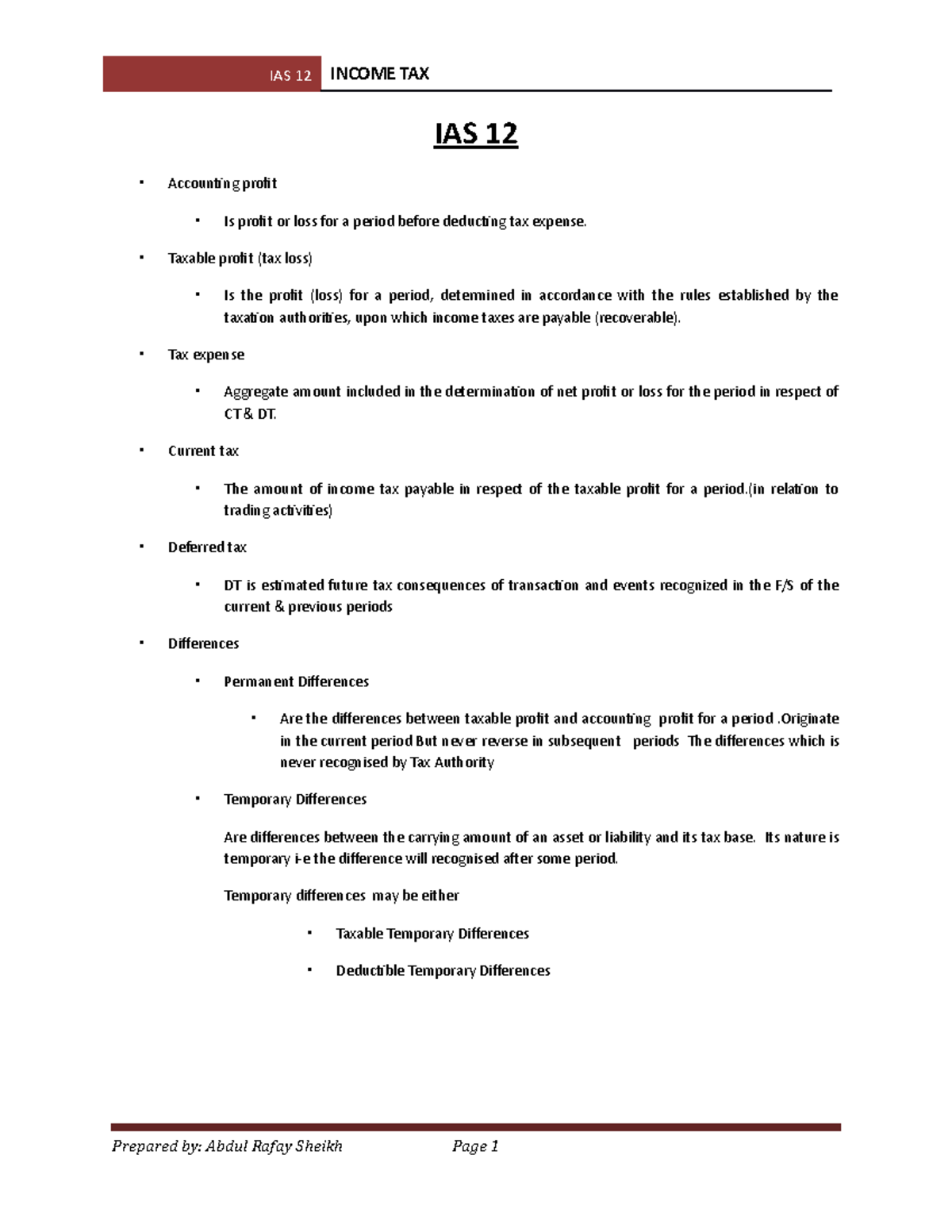 IAS 12 - this will help learning ias 12 - IAS 12 Accounting profit Is ...