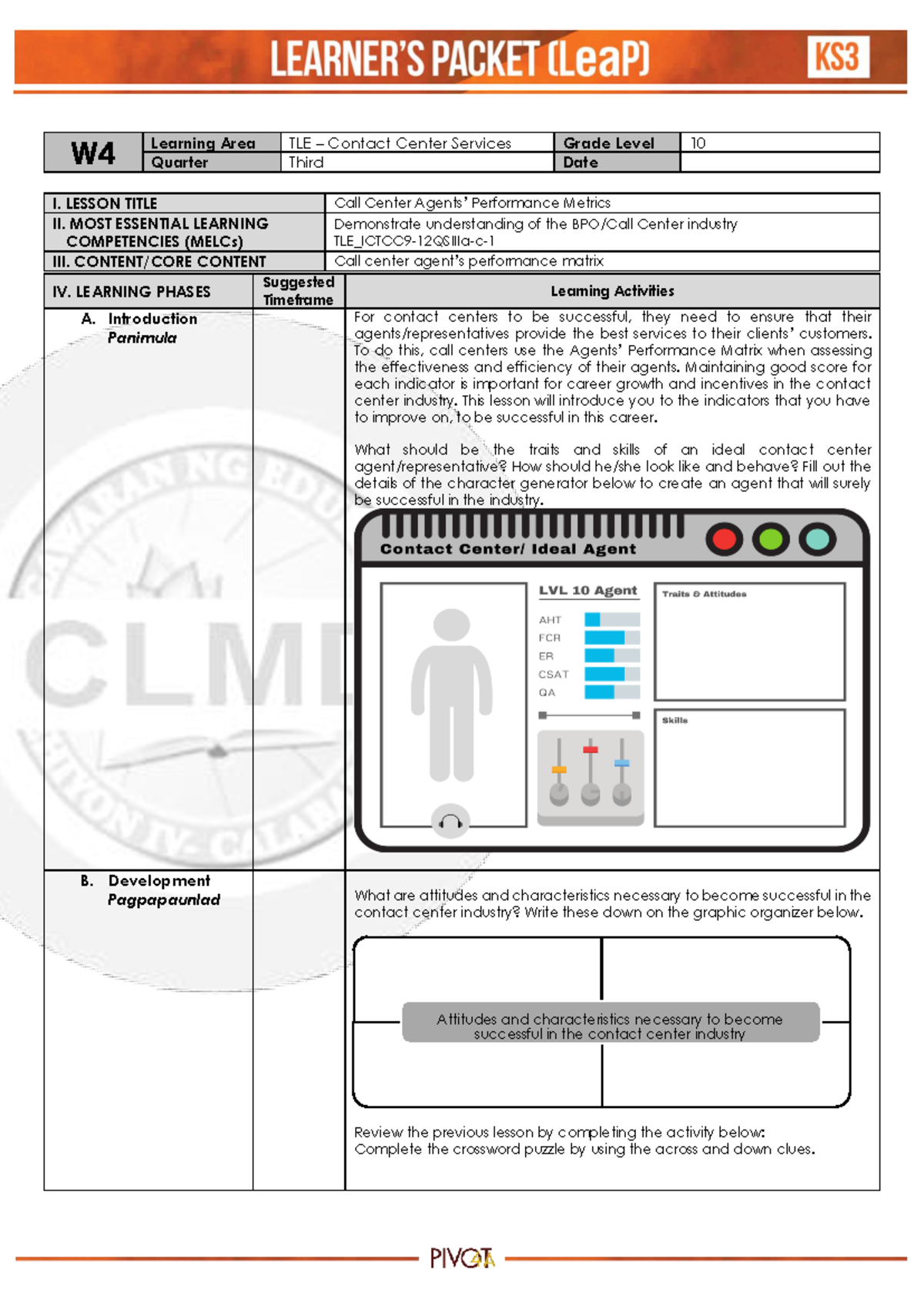 TLE ICT CS10 w4 - TLE ICT CS10 w4 - W 4 Learning Area TLE – Contact ...