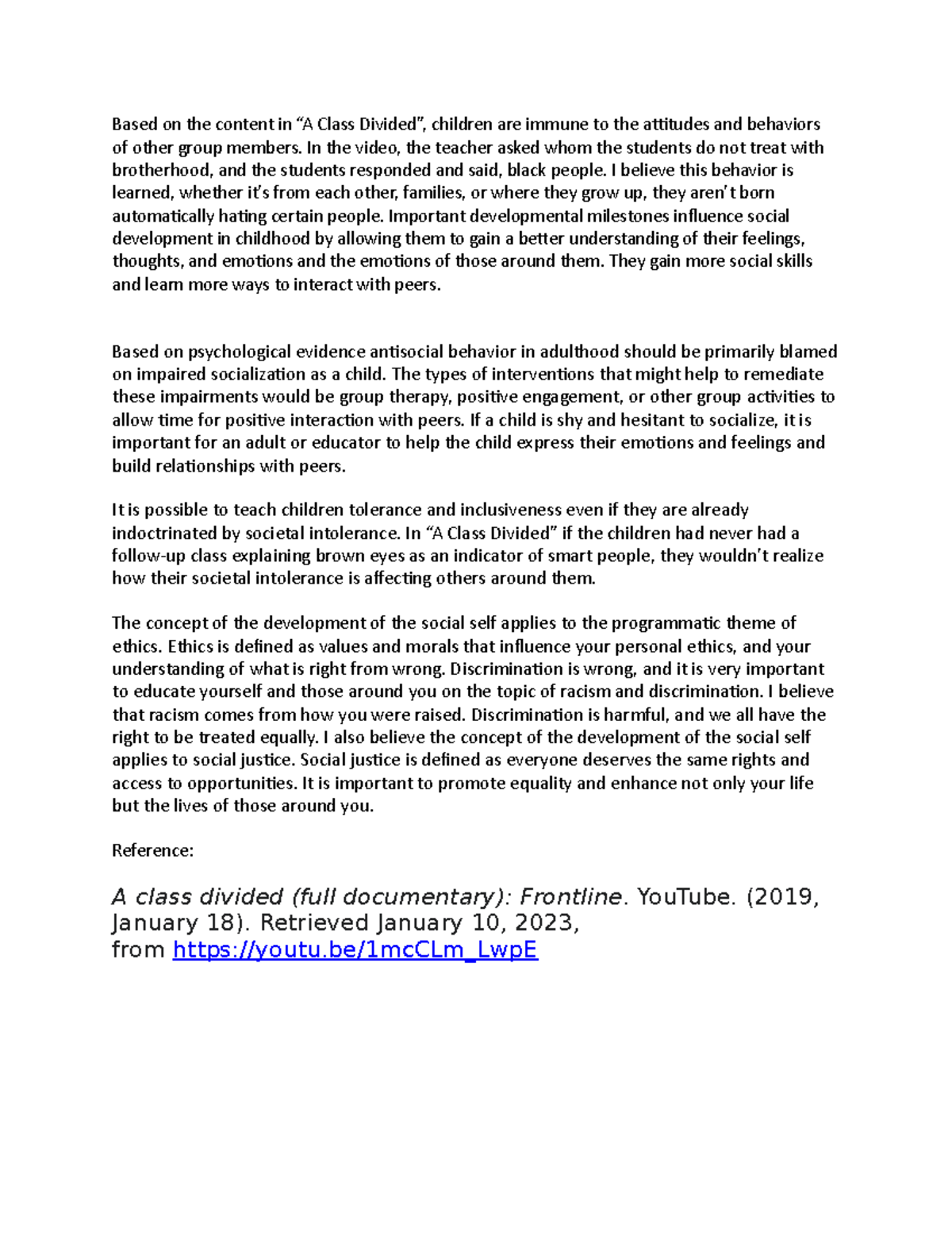 2-1 discussion - PSY-355 Theories of Social Psychology - Based on the ...