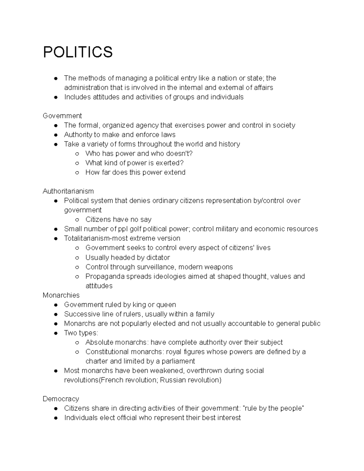 Sociology Notes - POLITICS The methods of managing a political entry ...