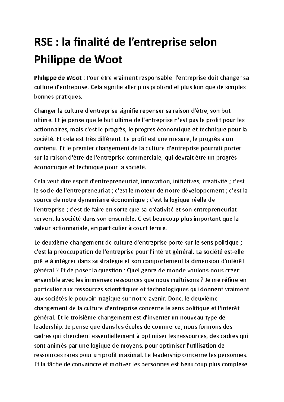 RSE-finalité-ETS-selon WOOT - RSE : la finalité de l’entreprise selon ...