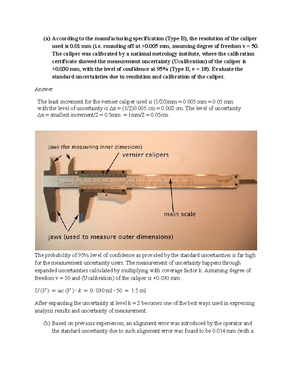 Engineering - (a) According to the manufacturing specification (Type B ...