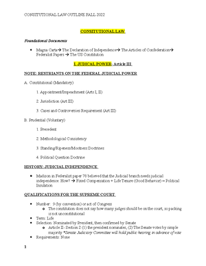 RULE Statements - Summary Constitutional Law - CONSTITUTIONAL LAW RULE ...
