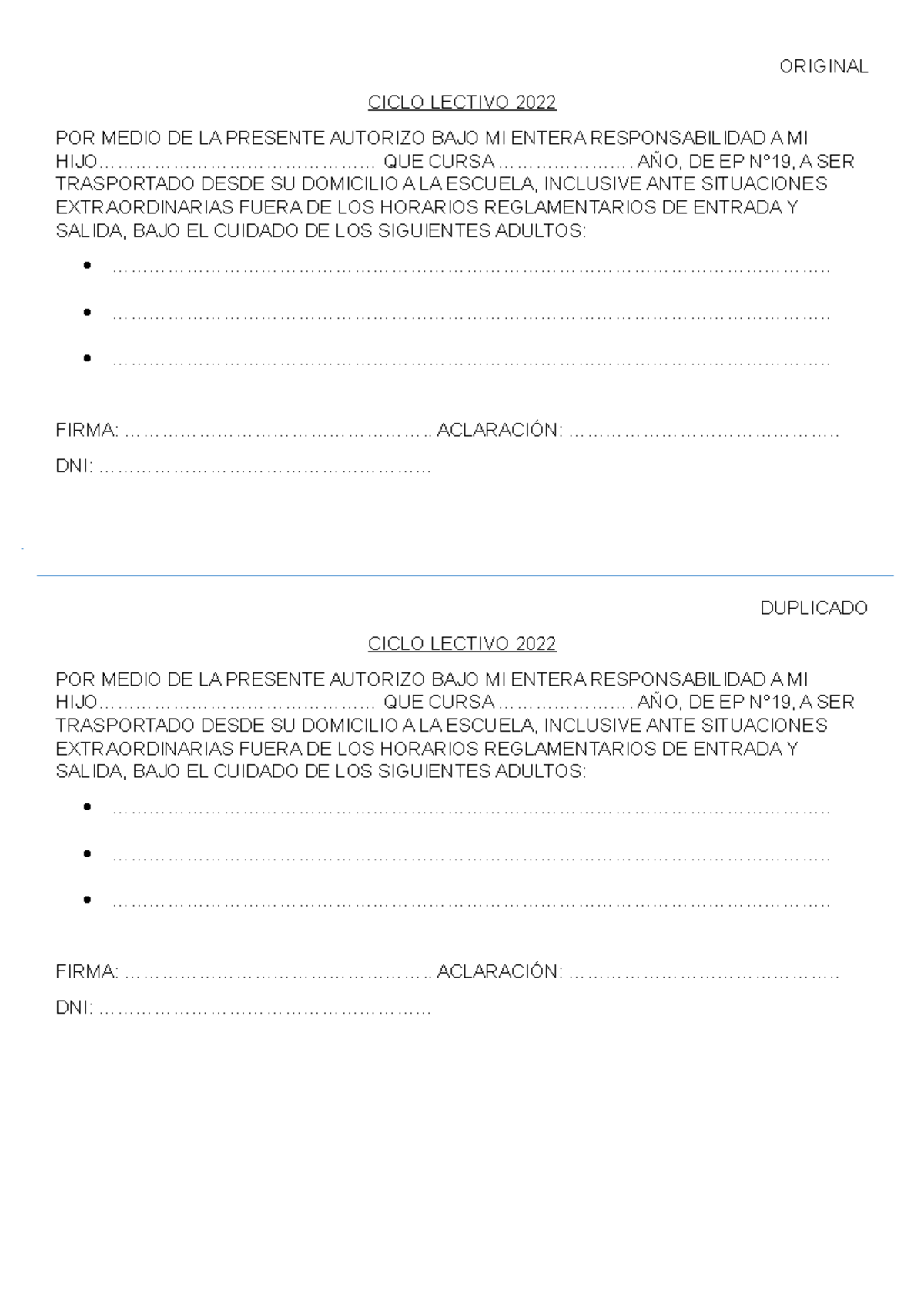 Autorizacion Combi - autorizaciojm - ORIGINAL CICLO LECTIVO 2022 POR ...