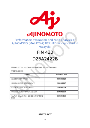 FIN250 Group Assignment ( Malaysian Treasury Bills) - FACULTY OF ...