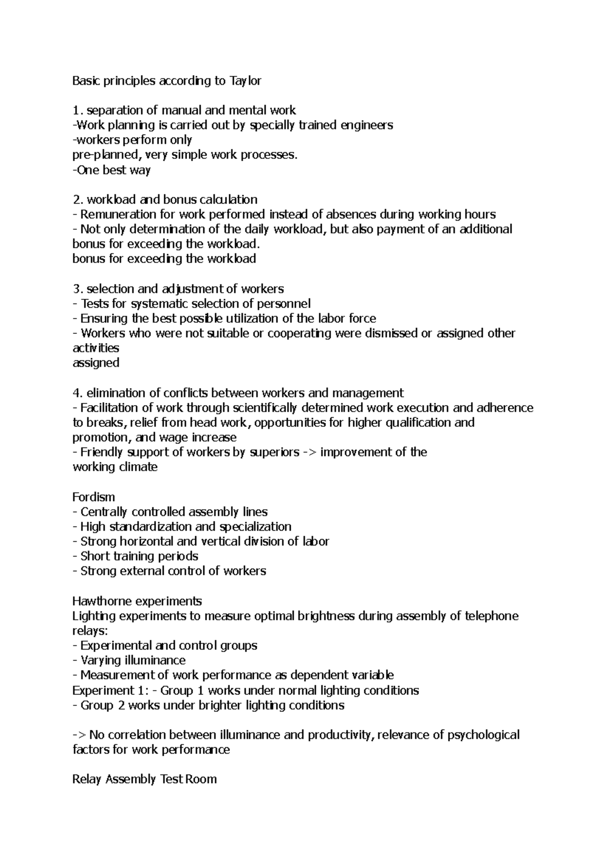 Basic principles according to Taylor - Basic principles according to ...