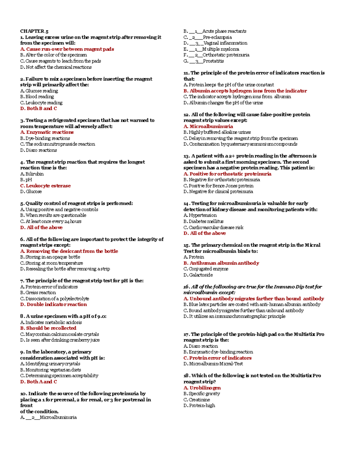 AUBF Midterms Review QUIZ - CHAPTER 5 Leaving excess urine on the ...