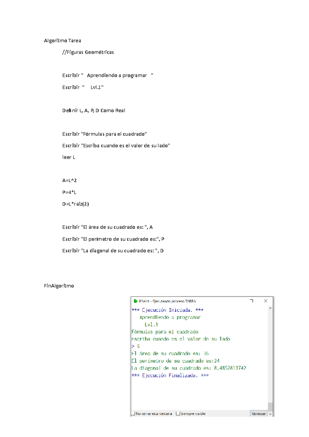 Codigos programacion - Algoritmo Tarea //Figuras Geométricas Escribir ...