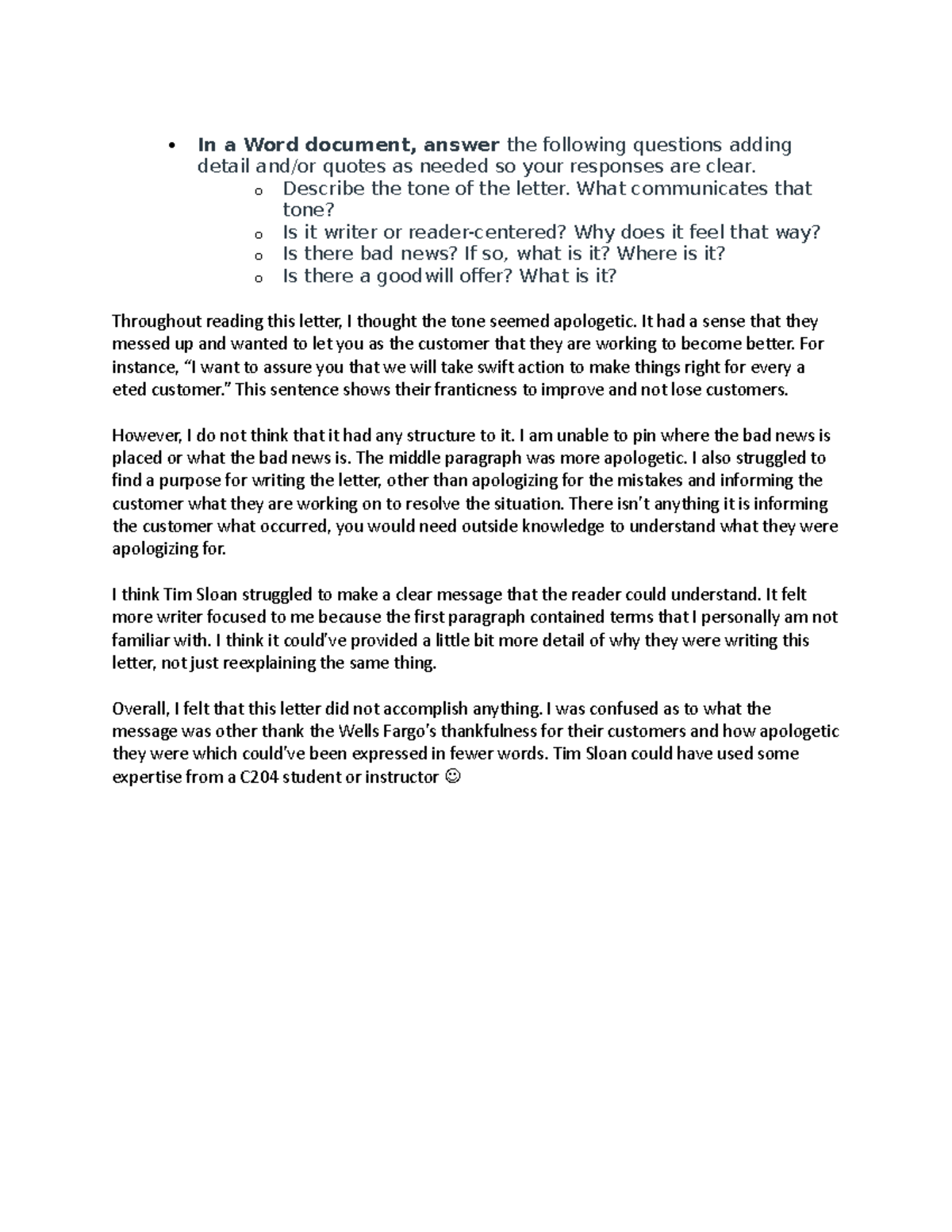 Tim Sloan - C204 - writing assignment for watson class - In a Word ...