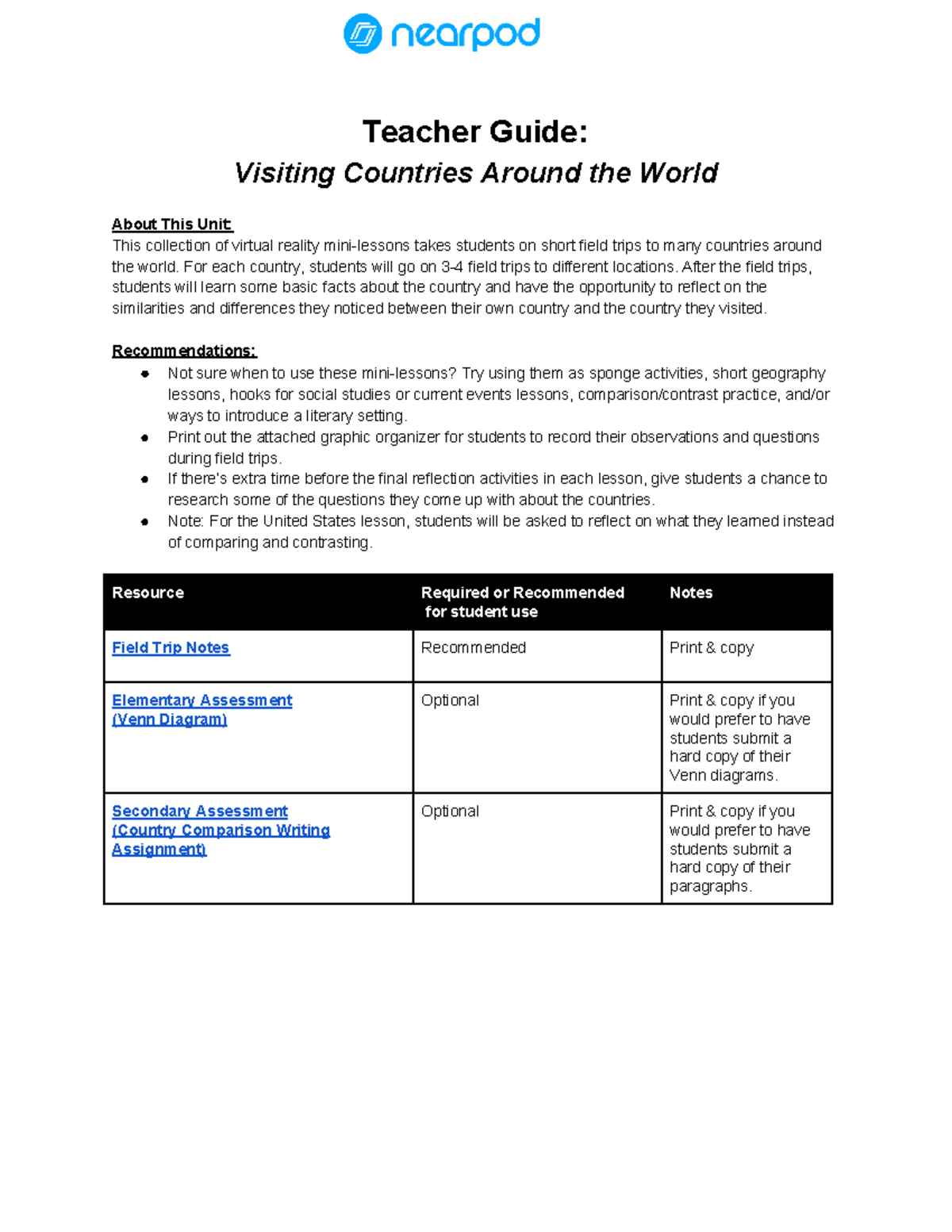 Iconoriginal - dnfjjff - Teacher Guide: Visiting Countries Around the ...