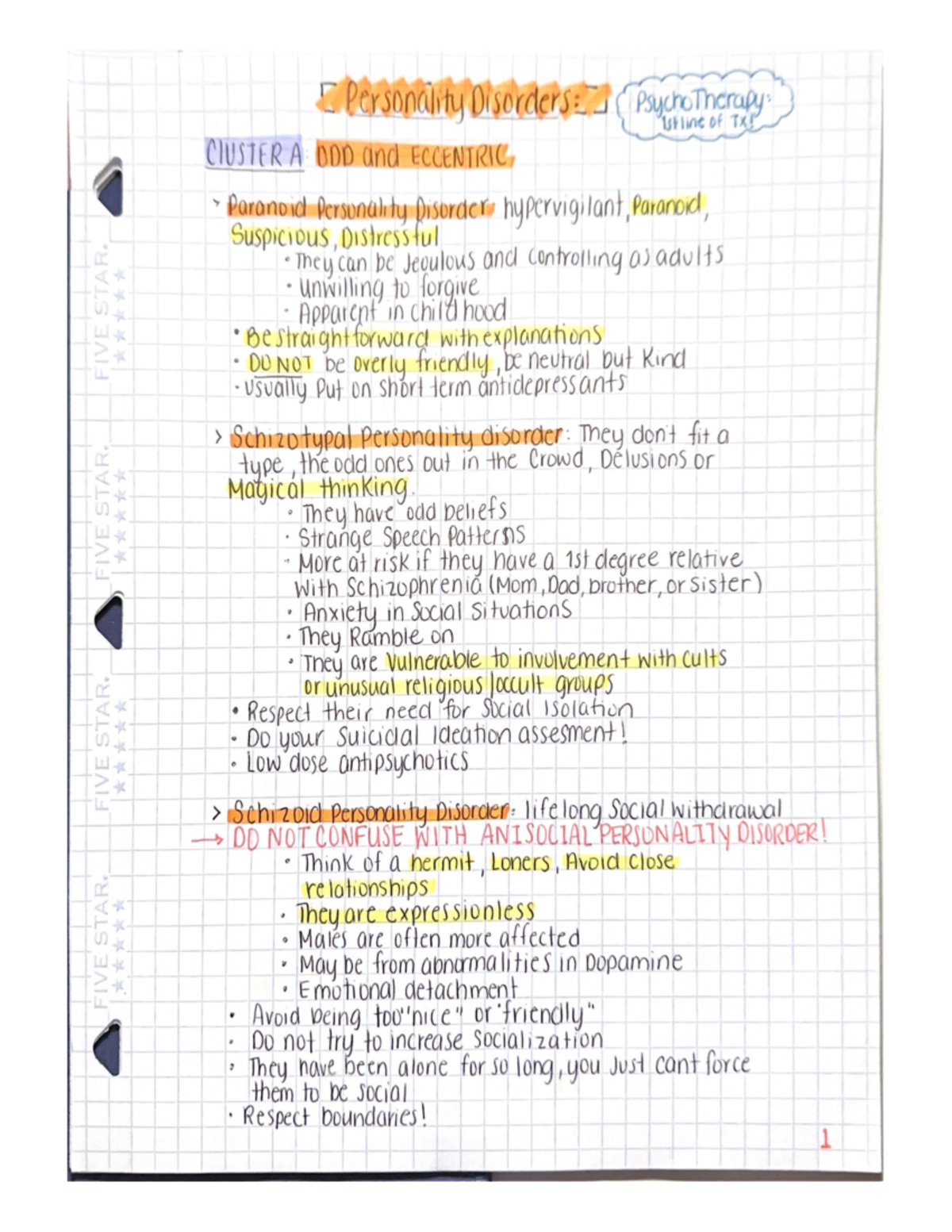 Personality Disorders - NUR 256 - Studocu