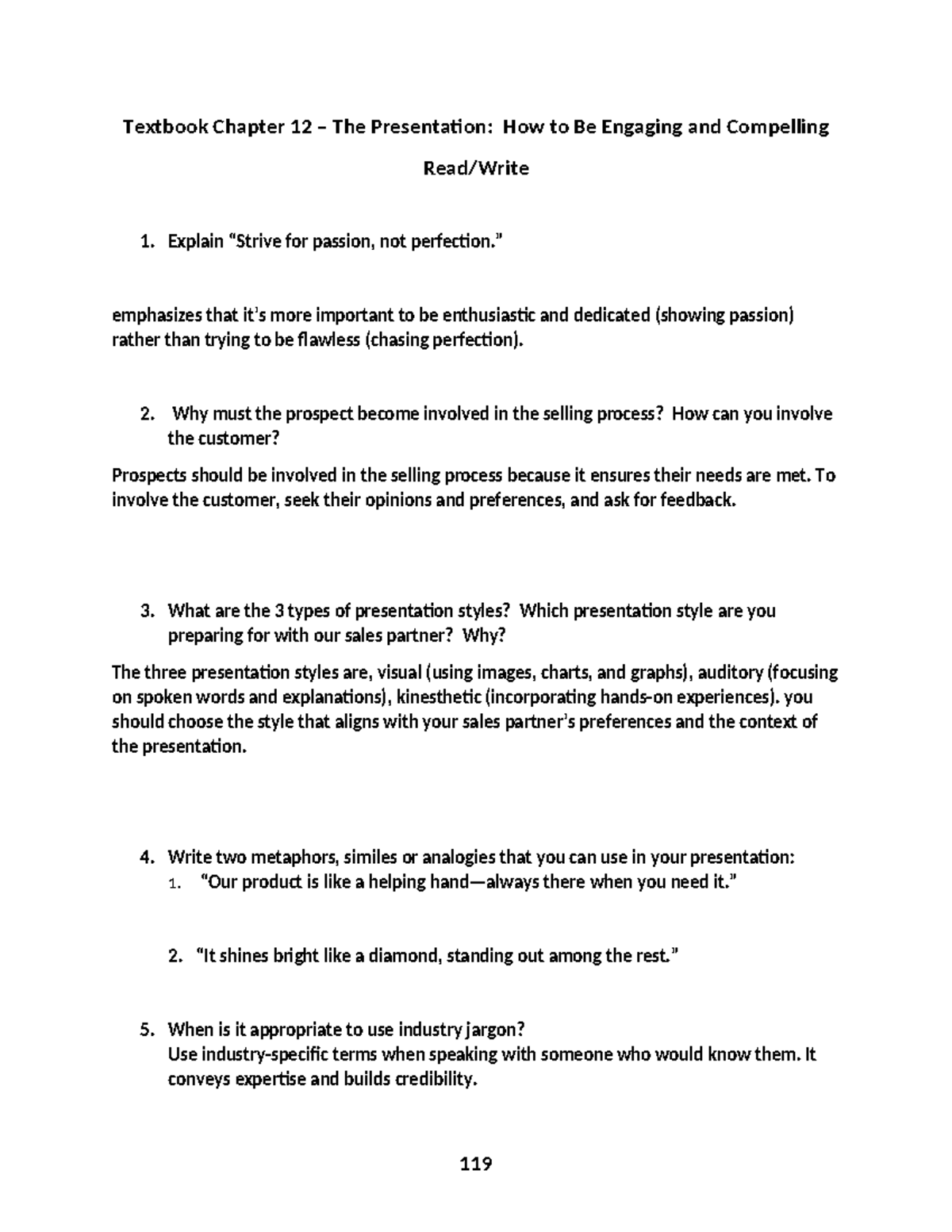Chapter 12 - The Presentation - How to be Engaing and Compelling ...